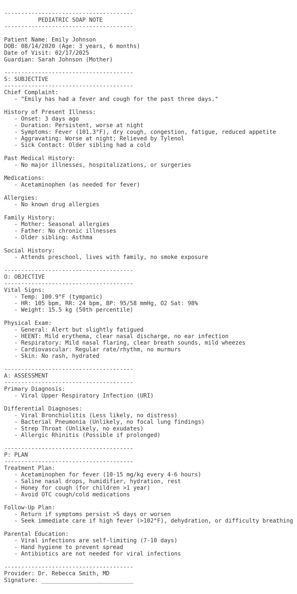 Pediatric SOAP Note Example » Nursing Study